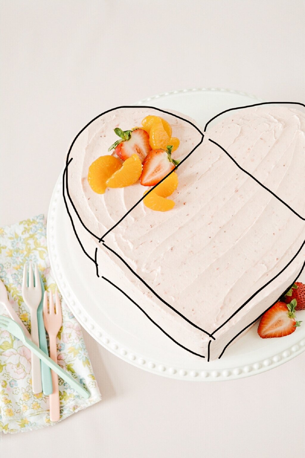 Heart Shaped Chocolate Layer Cake - Curly Girl Kitchen