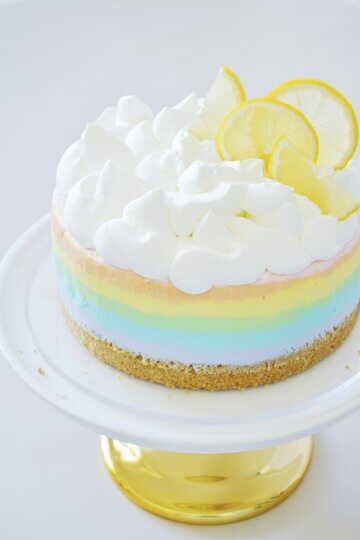 Rainbow Cheesecake (No Bake) - Curly Girl Kitchen