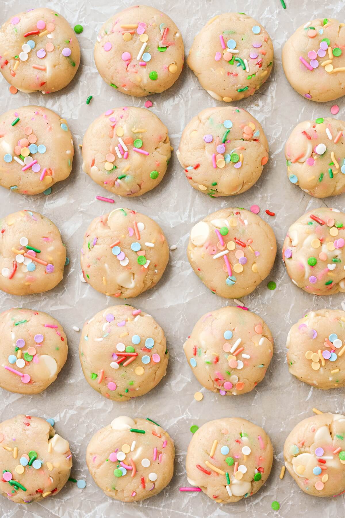 High Altitude Soft White Chocolate Chip Sprinkle Cookies - Curly Girl ...