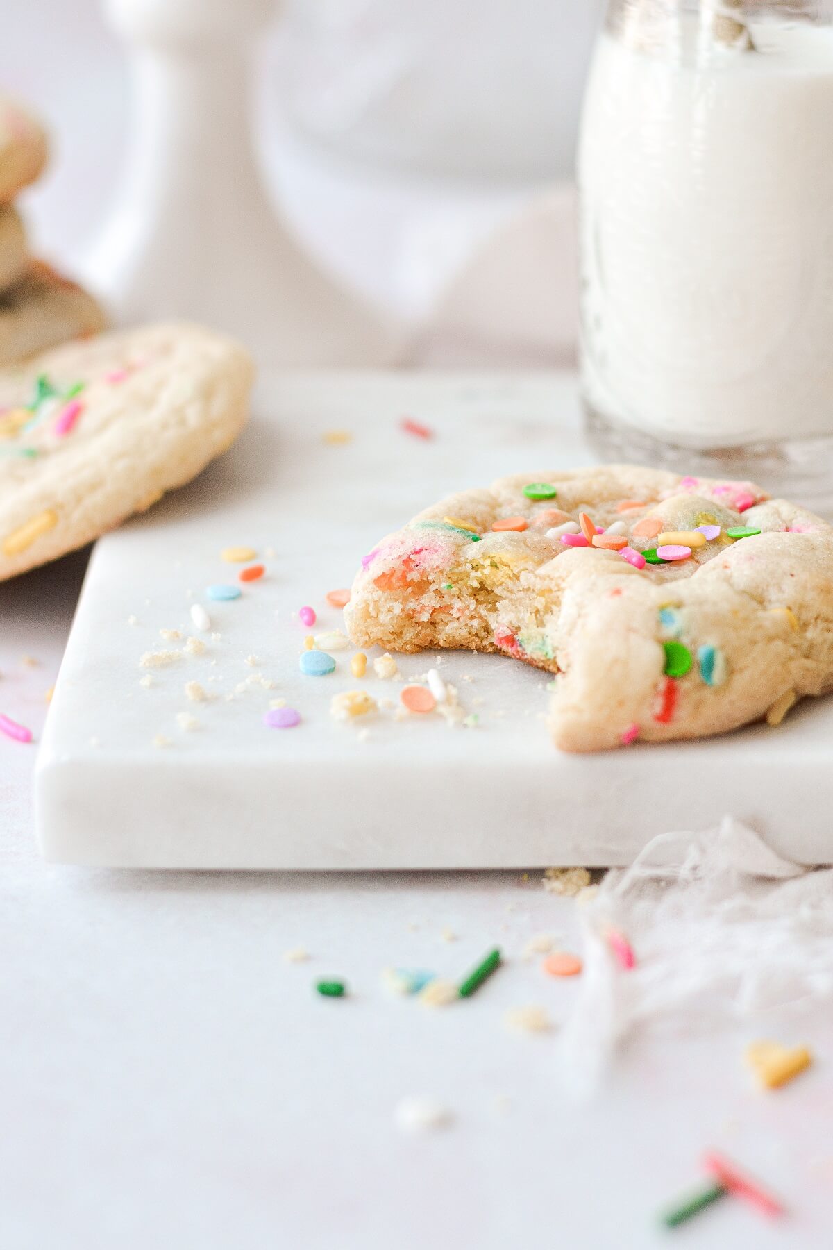 High Altitude Soft White Chocolate Chip Sprinkle Cookies - Curly Girl ...
