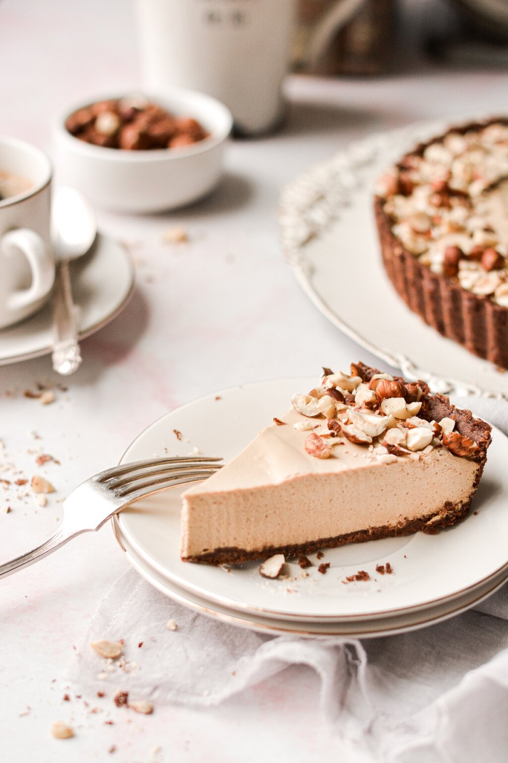 Coffee Cream Pie with a Chocolate Tart Crust and Hazelnuts - Curly Girl ...