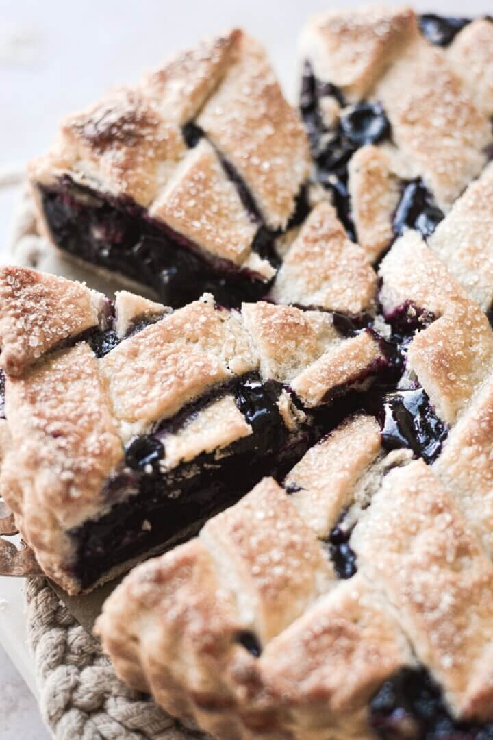 Blueberry Pie with Lattice Crust - Curly Girl Kitchen