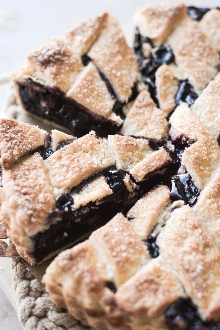 Blueberry Pie with Lattice Crust - Curly Girl Kitchen