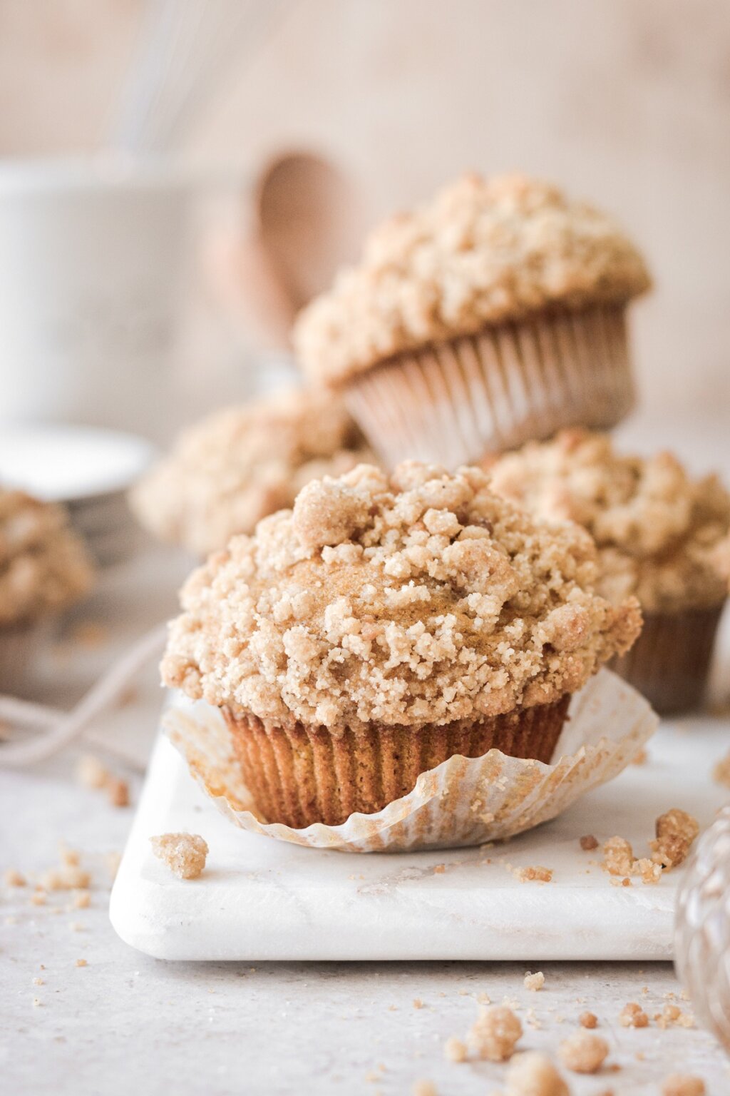 High Altitude Pumpkin Crumb Cake Muffins - Curly Girl Kitchen