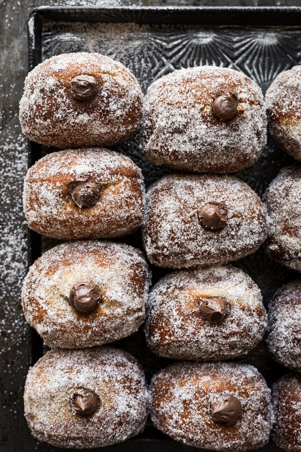 Chocolate Cream Filled Doughnuts with Espresso Sugar - Curly Girl Kitchen