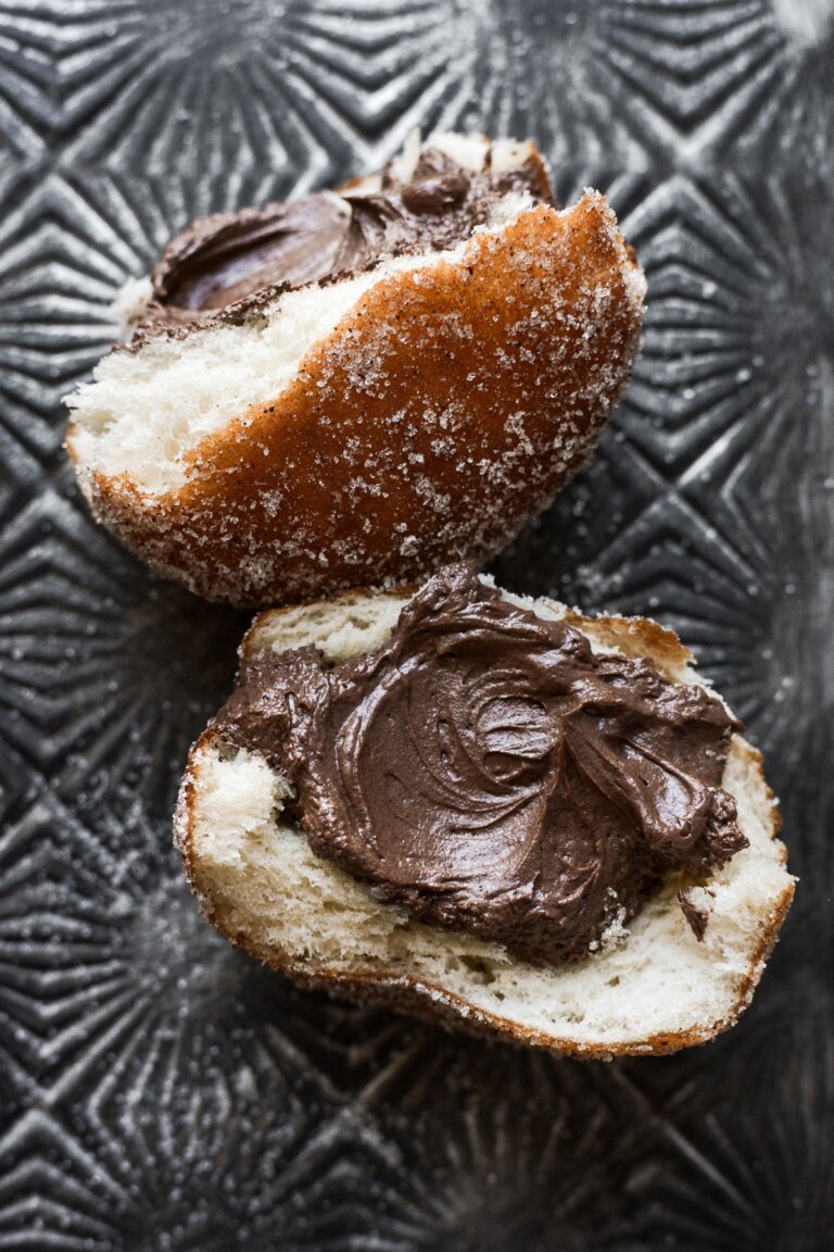 Chocolate Cream Filled Doughnuts with Espresso Sugar - Curly Girl Kitchen