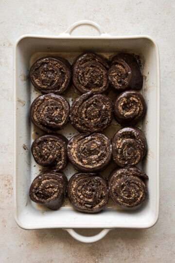 Chocolate Cinnamon Rolls with Vanilla Icing - Curly Girl Kitchen