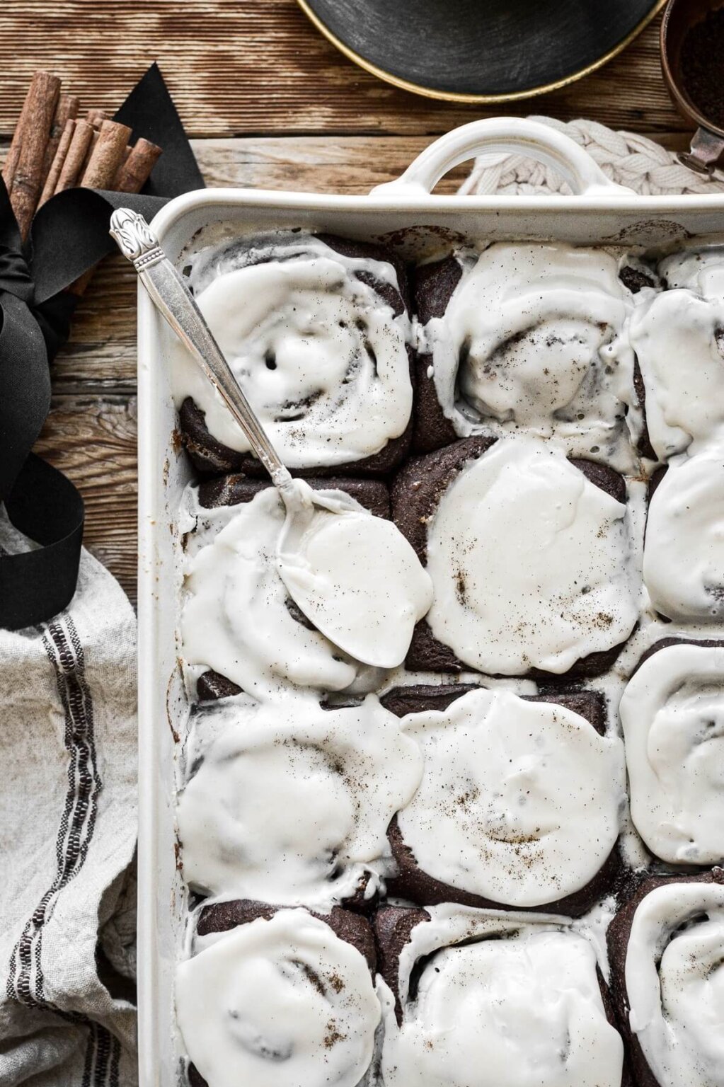 High Altitude Chocolate Cinnamon Rolls with Vanilla Icing - Curly Girl ...