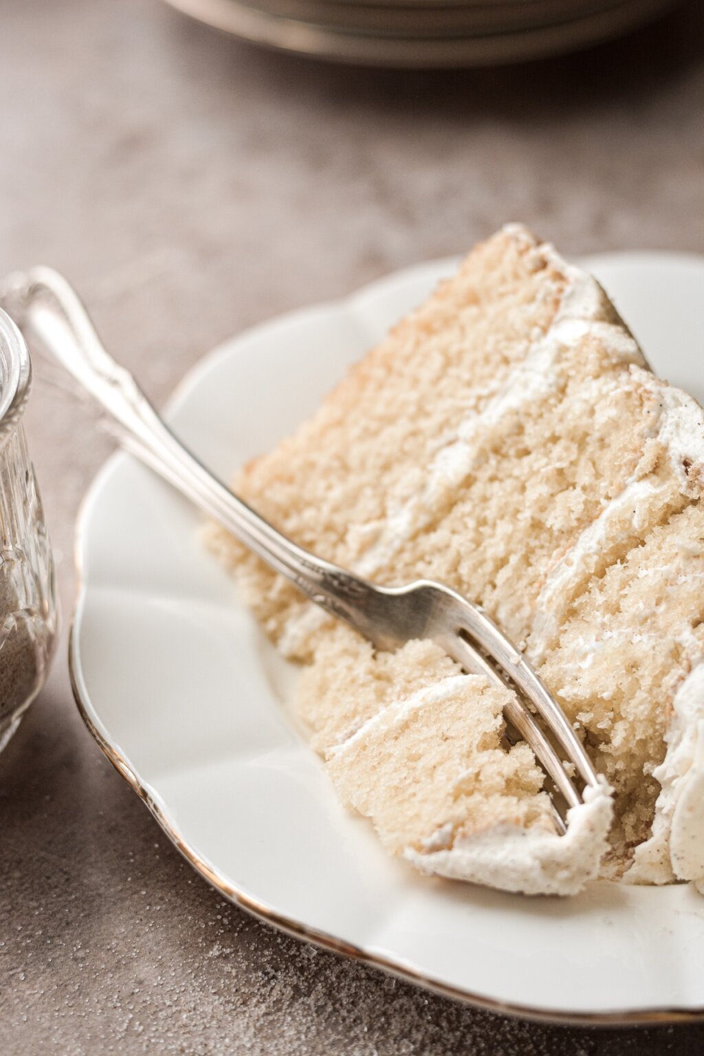 High Altitude Vanilla Ginger Cake with Ginger Sugar - Curly Girl Kitchen