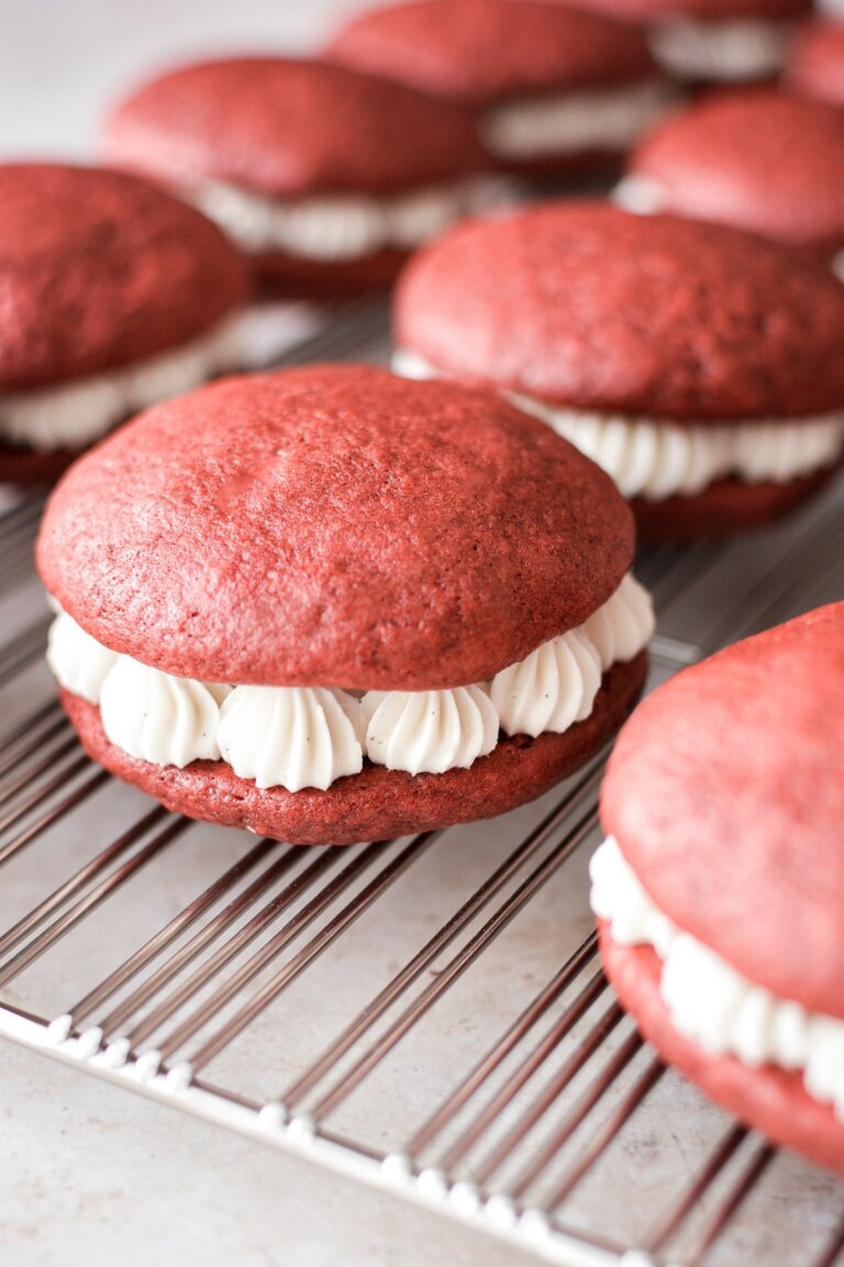 High Altitude Red Velvet Cake Whoopie Pies - Curly Girl Kitchen