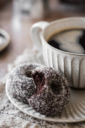 High Altitude Baked Chocolate Espresso Donuts - Curly Girl Kitchen