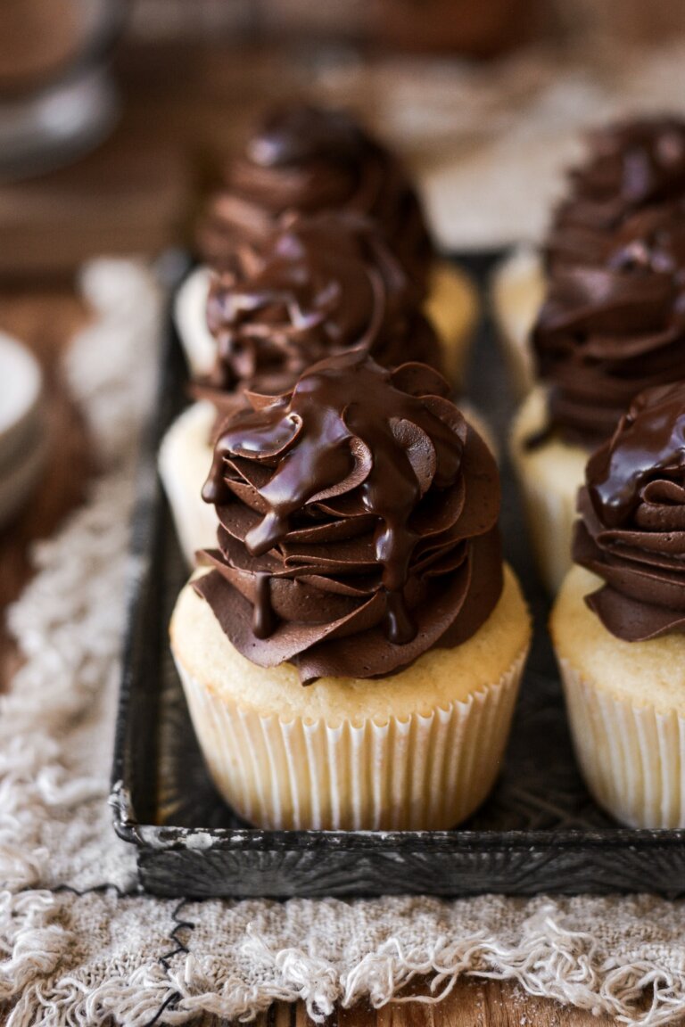 High Altitude Boston Cream Pie Cupcakes - Curly Girl Kitchen