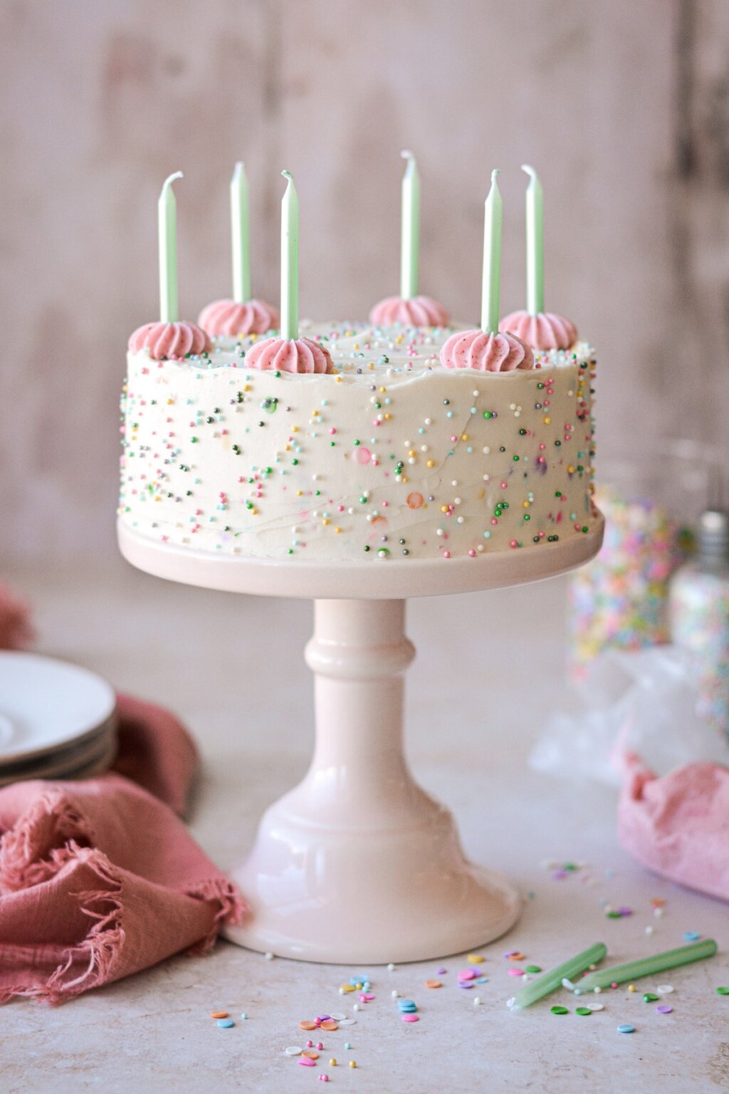 High Altitude Mini Eggless Funfetti Cake for Two - Curly Girl Kitchen