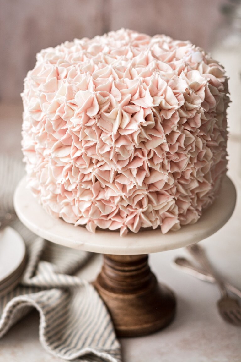 High Altitude Lemon Coconut Hydrangea Cake - Curly Girl Kitchen