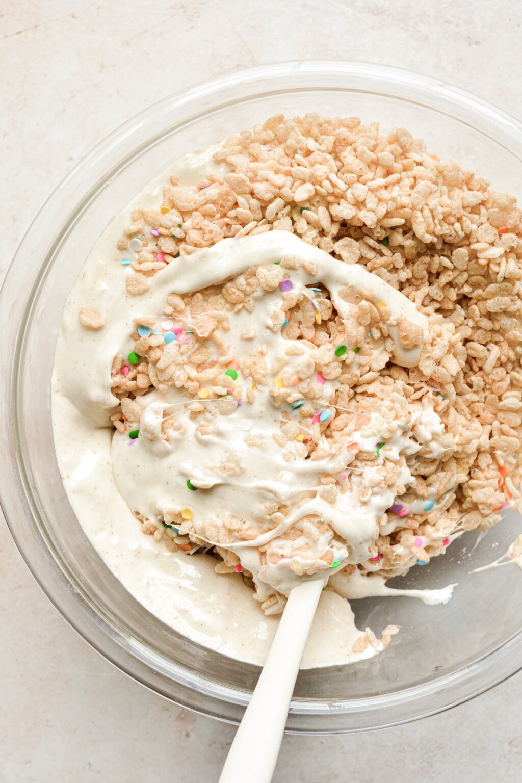 Brown Butter Rice Krispie Treats with Sprinkles - Curly Girl Kitchen