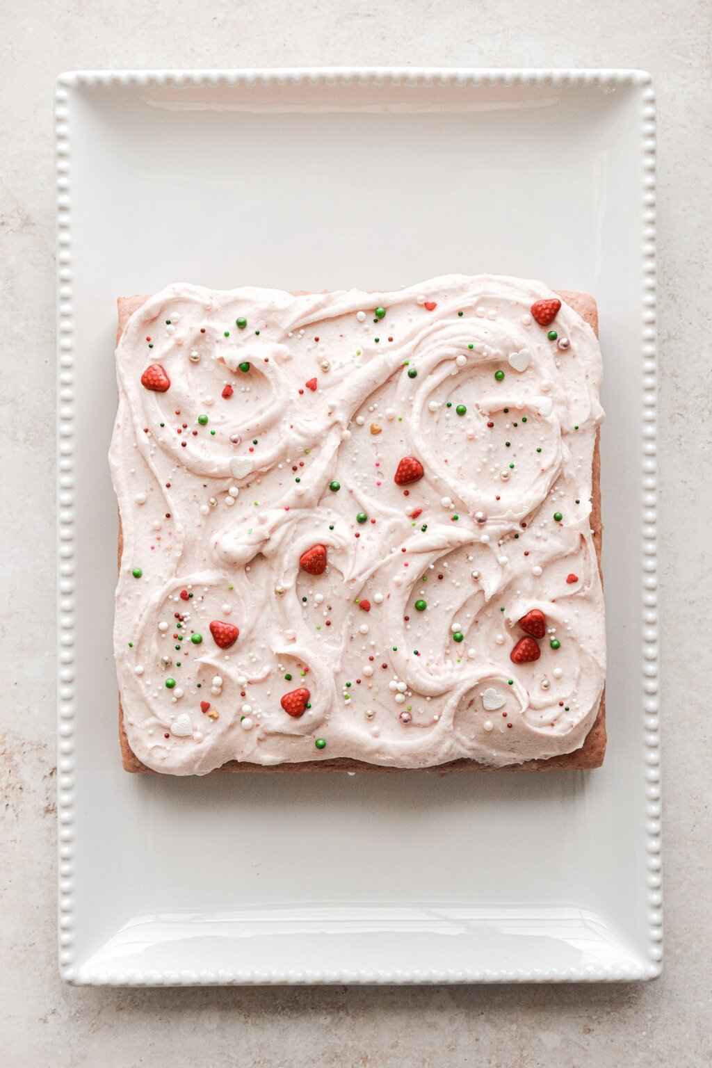 High Altitude Strawberry Sheet Cake - Curly Girl Kitchen