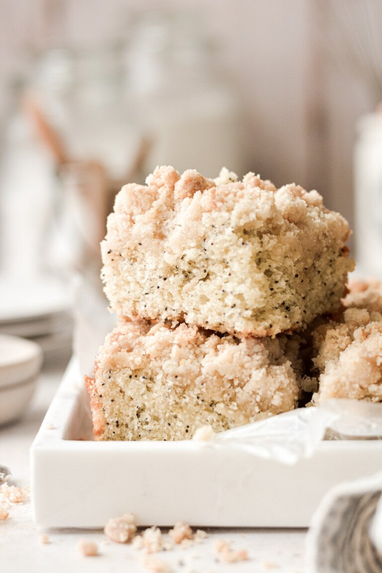 High Altitude Lemon Poppy Seed Crumb Cake - Curly Girl Kitchen