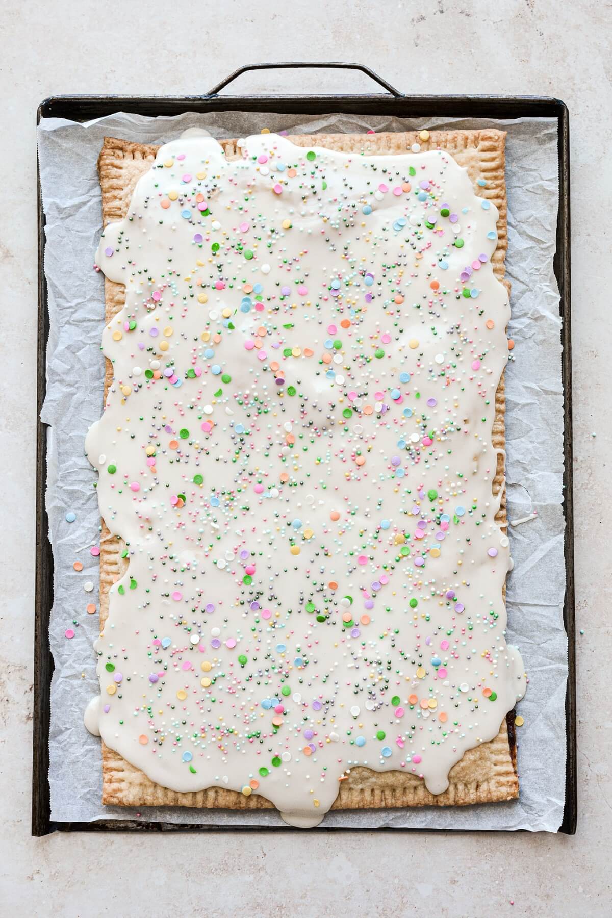 Giant Frosted Funfetti Pop Tart - Curly Girl Kitchen
