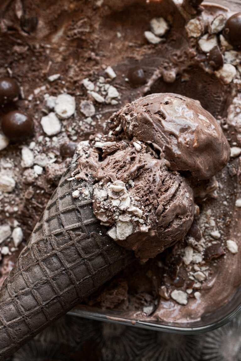 No Churn Chocolate Malt Ice Cream - Curly Girl Kitchen