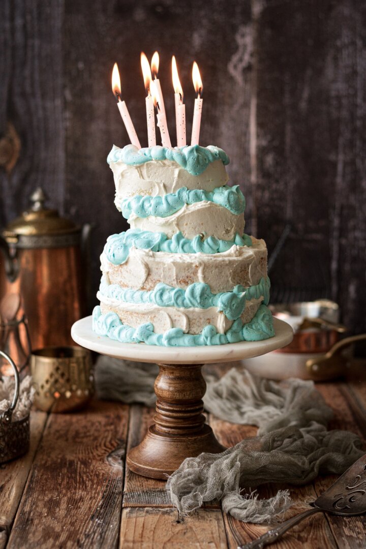 High Altitude Sleeping Beauty Mini Tiered Vanilla Cake - Curly Girl Kitchen