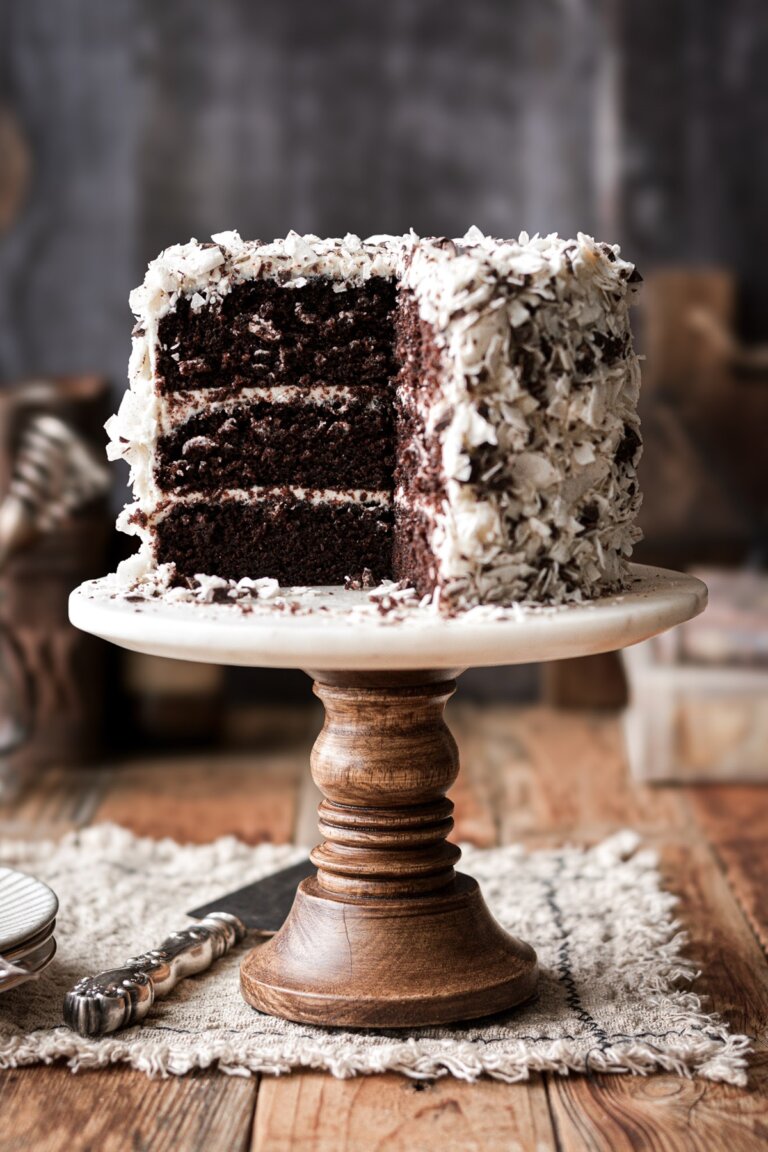 High Altitude Chocolate Coconut Cake - Curly Girl Kitchen