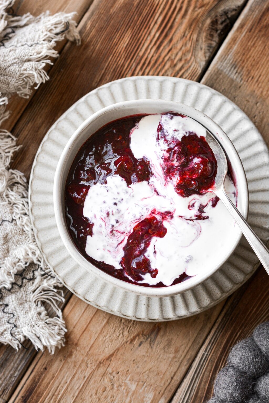 Danish Red Berry Pudding (Rødgrød Med Fløde) - Curly Girl Kitchen