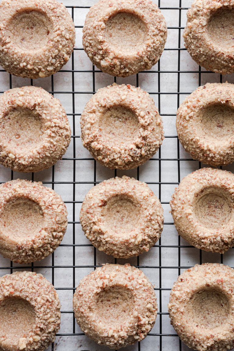 High Altitude Gingerbread Pecan Caramel Thumbprint Cookies - Curly Girl ...