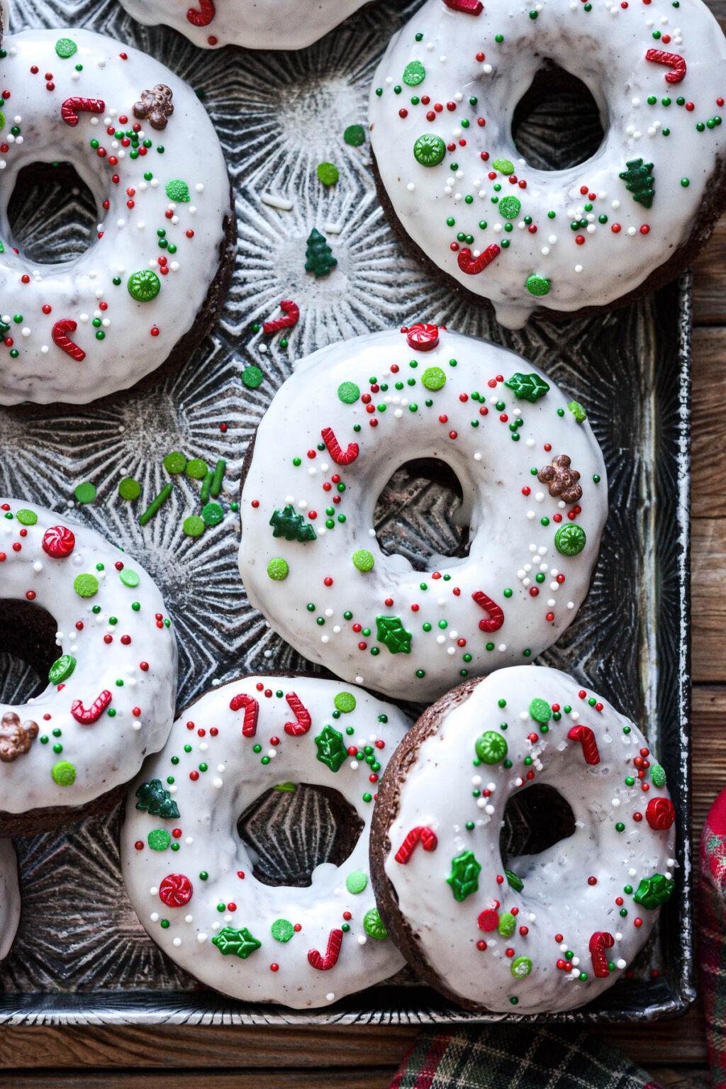 High Altitude Baked Chocolate Peppermint Donuts - Curly Girl Kitchen