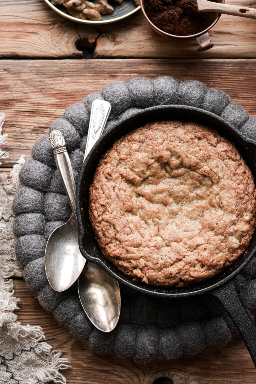 High Altitude Mini Oatmeal Skillet Cookie for Two - Curly Girl Kitchen