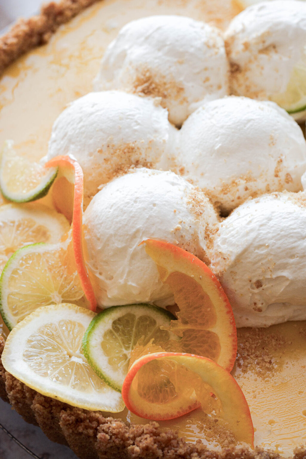 Citrus Sour Cream Pie - Curly Girl Kitchen