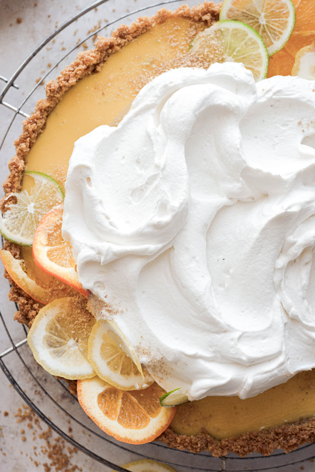 Citrus Sour Cream Pie - Curly Girl Kitchen