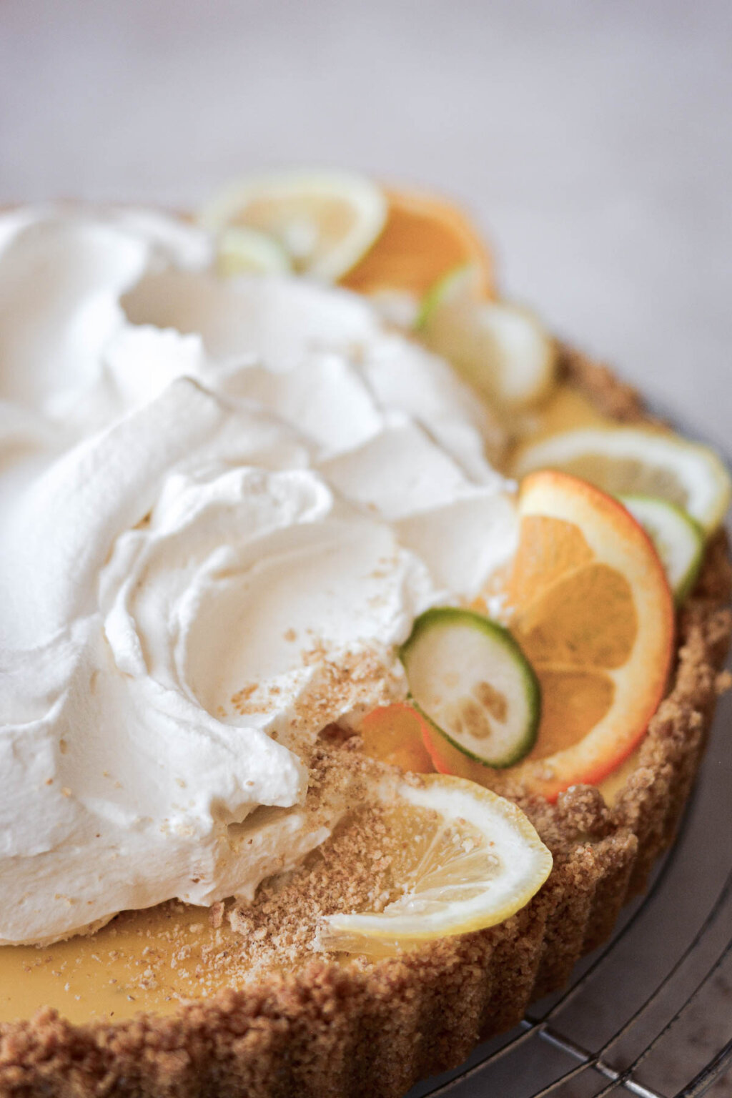 Citrus Sour Cream Pie - Curly Girl Kitchen