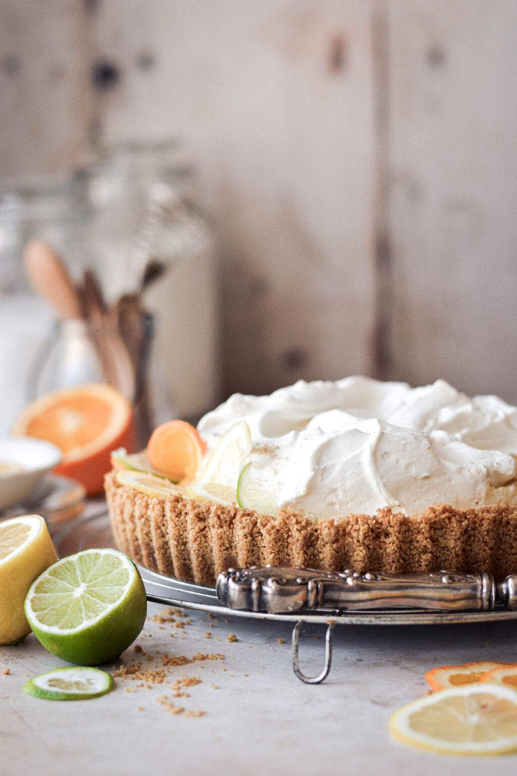 Citrus Sour Cream Pie - Curly Girl Kitchen