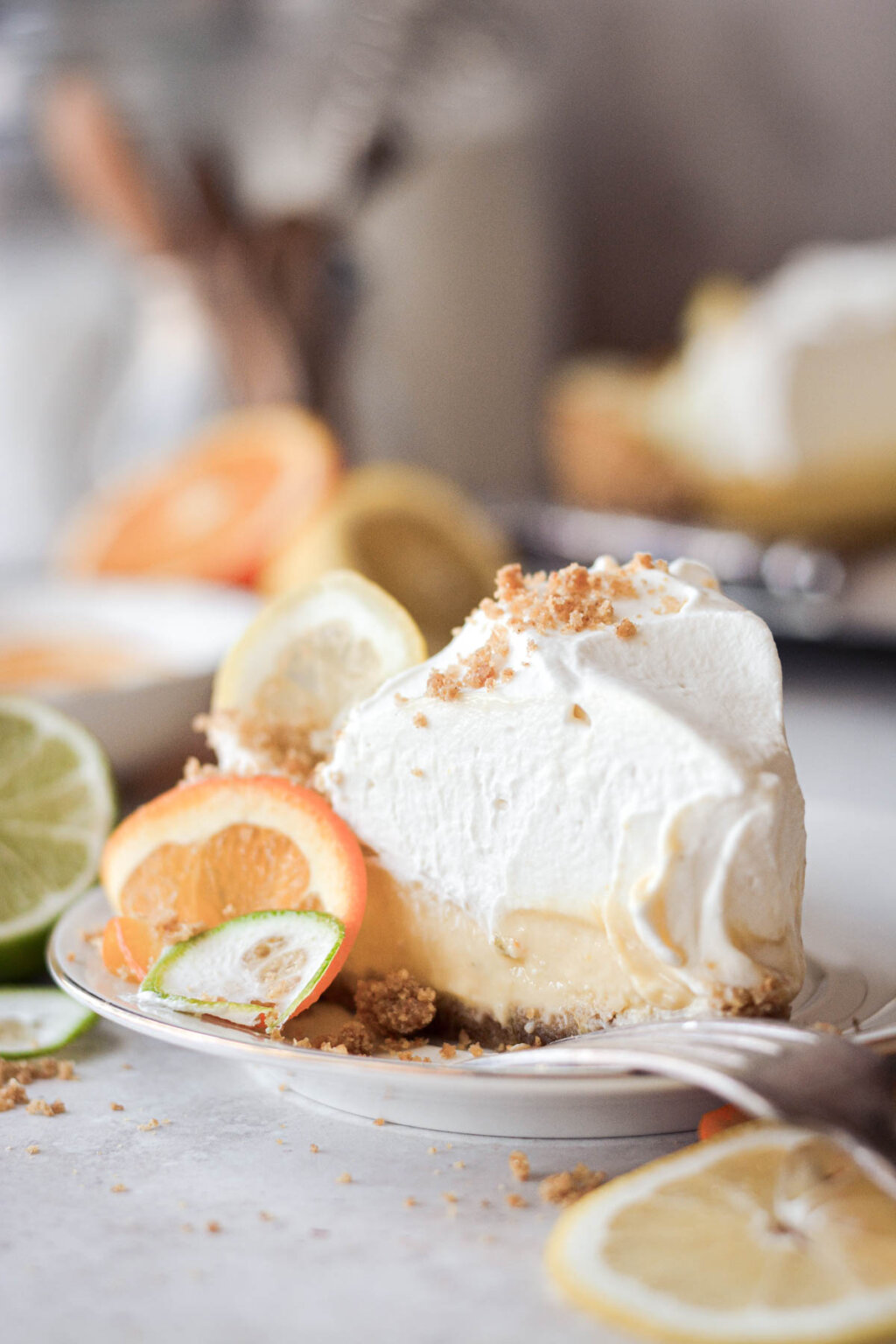 Citrus Sour Cream Pie - Curly Girl Kitchen