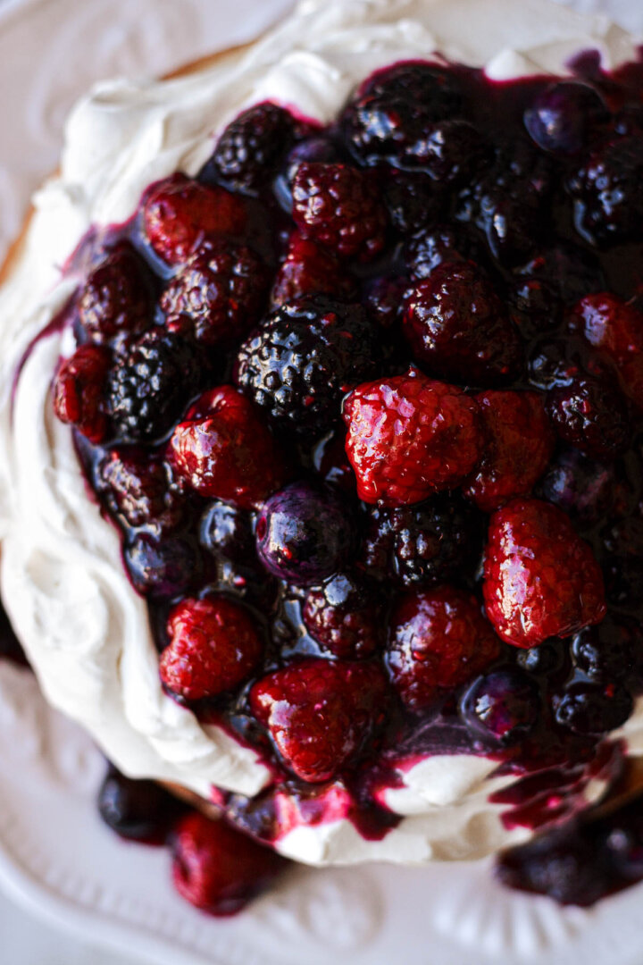 High Altitude One Layer Mixed Berry Shortcake Cake - Curly Girl Kitchen