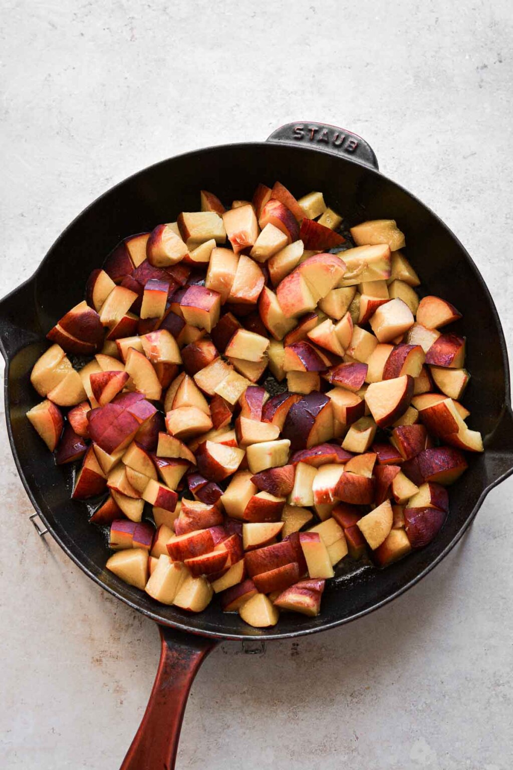 Skillet Peach Cobbler Shortcake - Curly Girl Kitchen