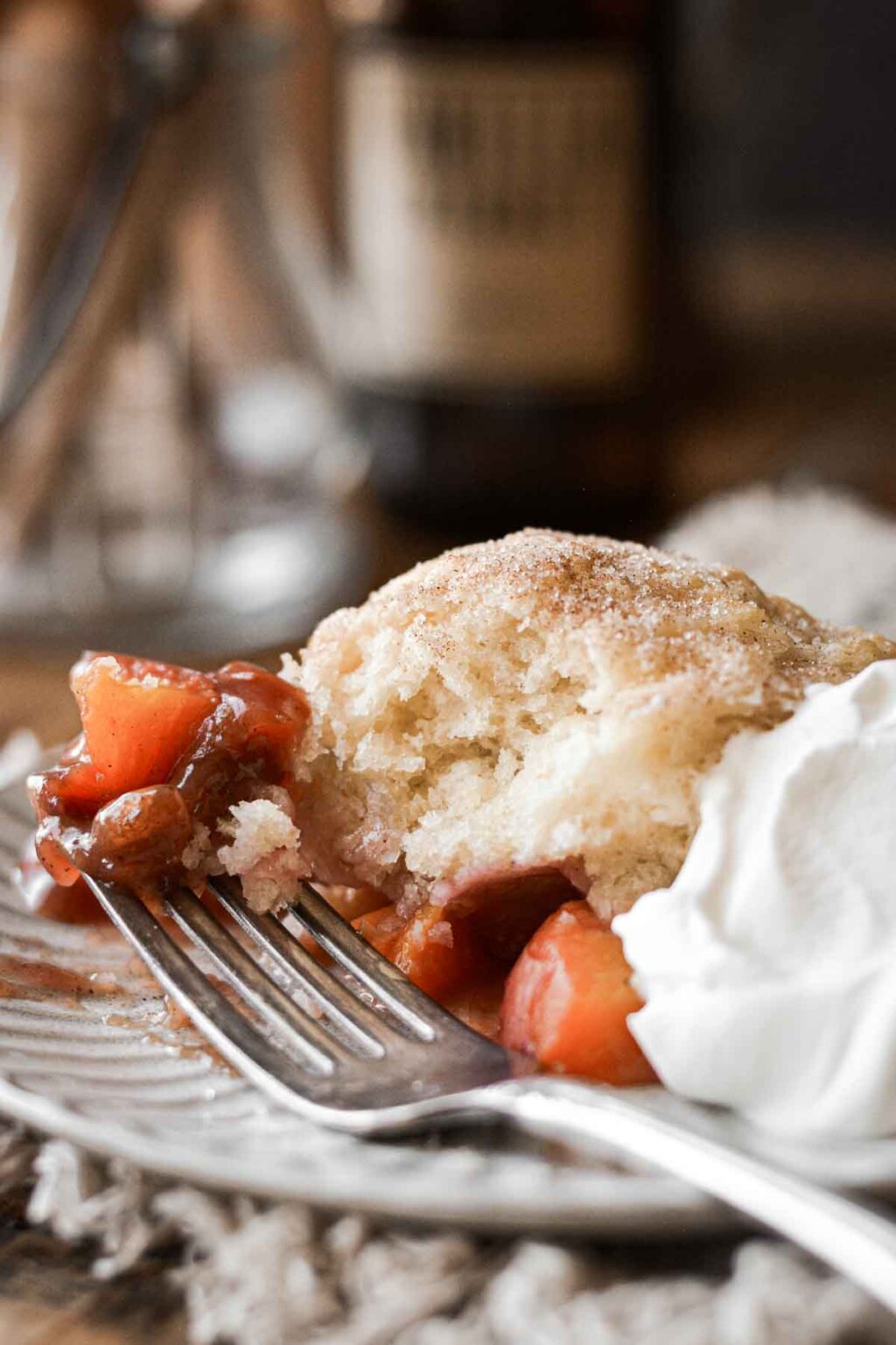 Skillet Peach Cobbler Shortcake - Curly Girl Kitchen