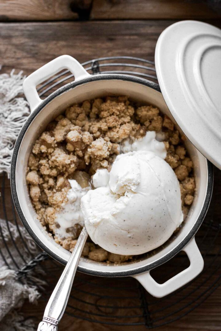 Mini Apple Crisp for One - Curly Girl Kitchen