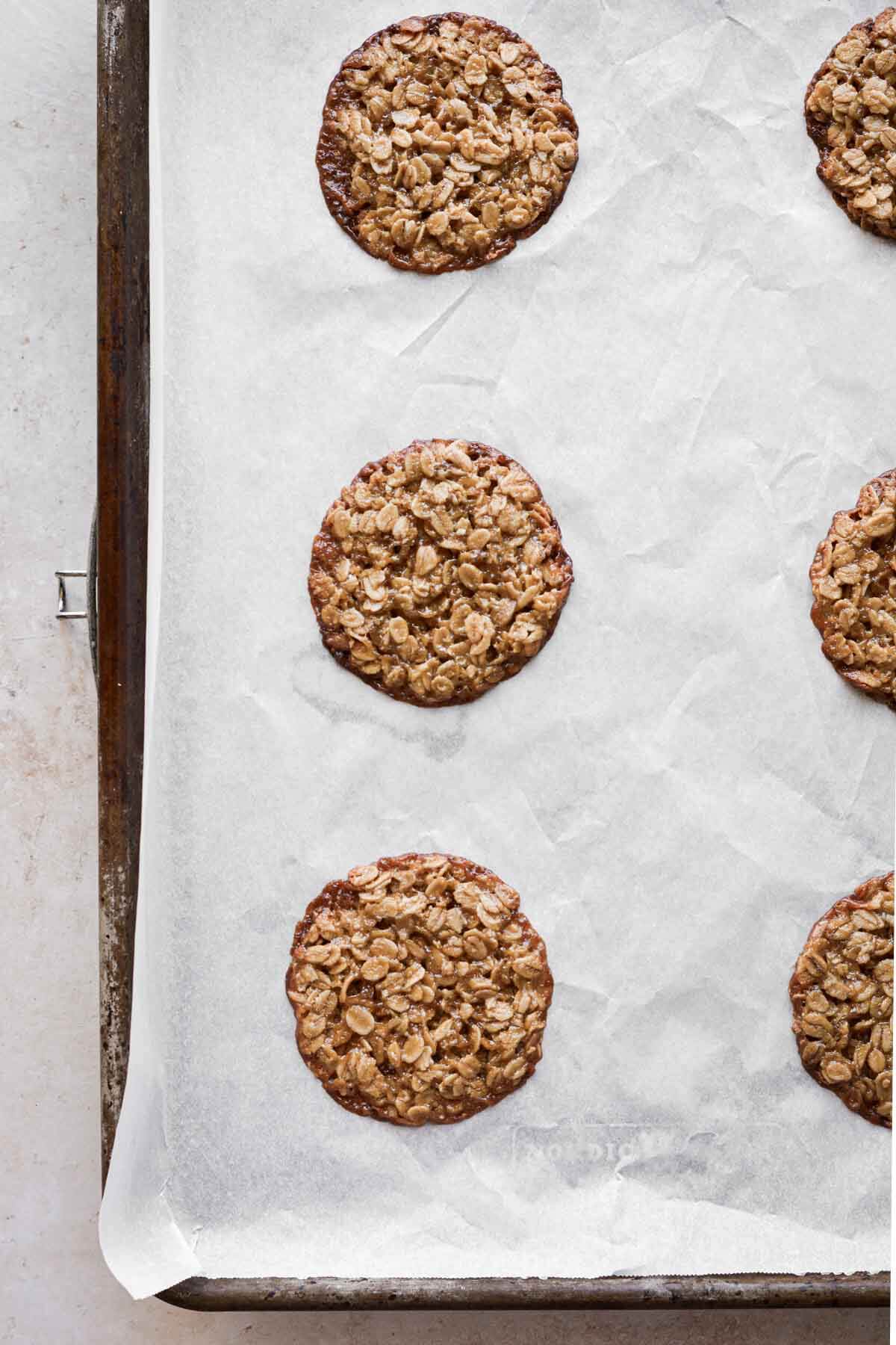 High Altitude Oatmeal Lace Cookies - Curly Girl Kitchen