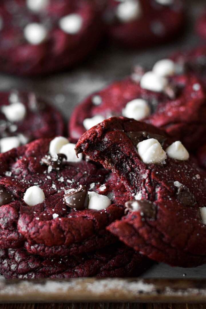 High Altitude Red Velvet Chocolate Chip Cookies - Curly Girl Kitchen