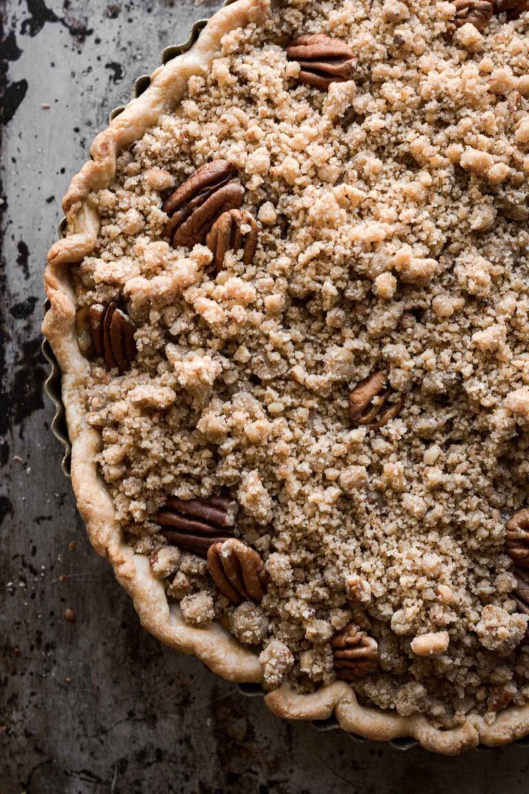 High Altitude Sweet Potato Pecan Crumble Pie - Curly Girl Kitchen
