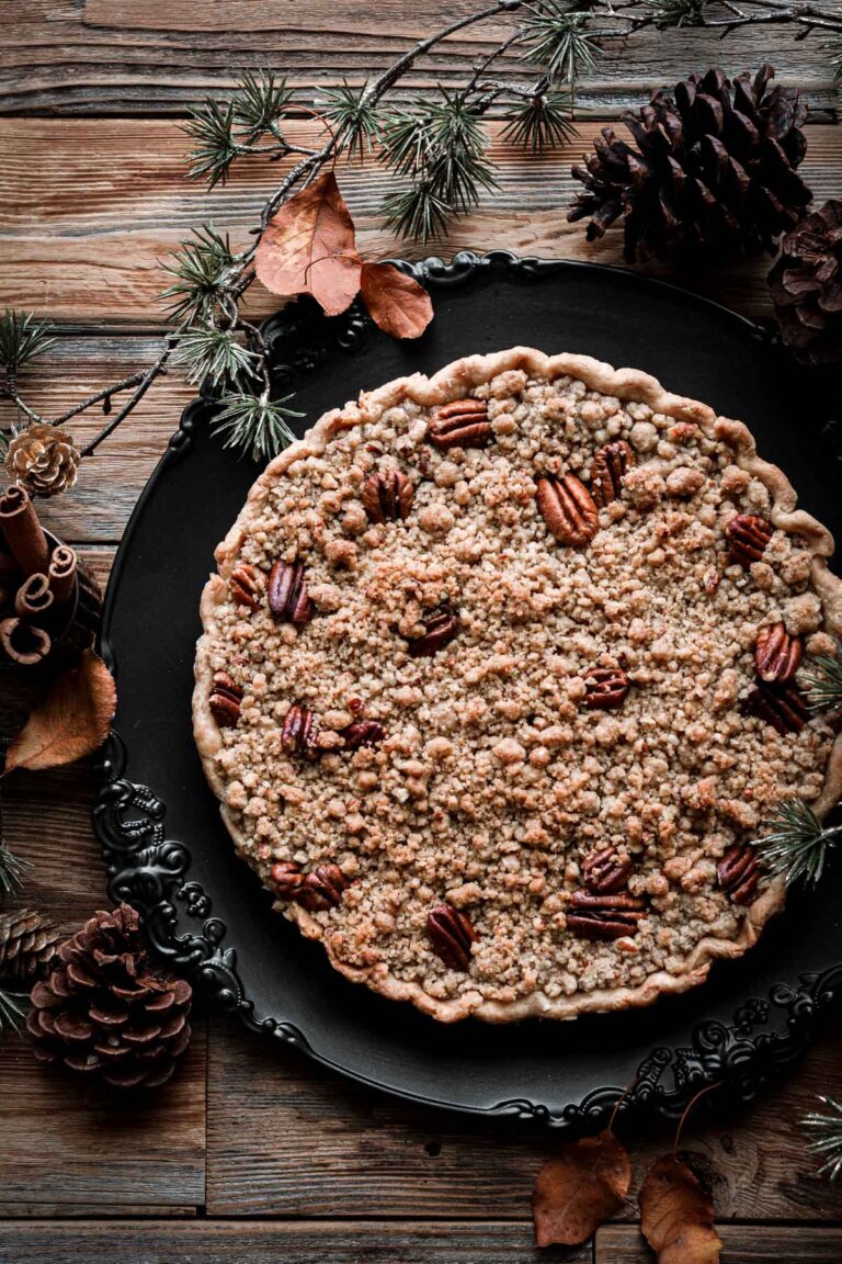 High Altitude Sweet Potato Pecan Crumble Pie - Curly Girl Kitchen