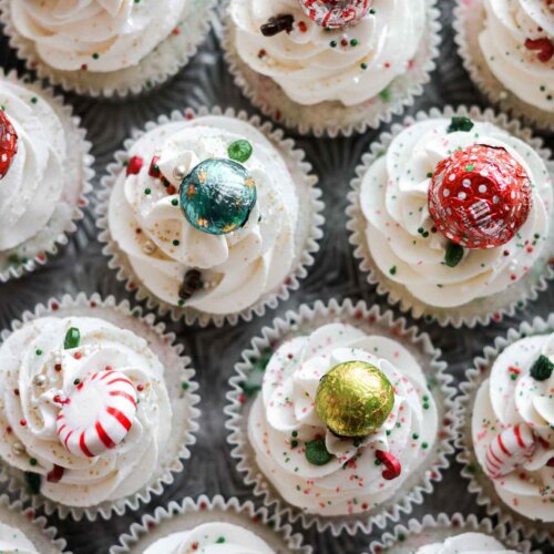 High Altitude White Chocolate Peppermint Christmas Sprinkle Cupcakes ...