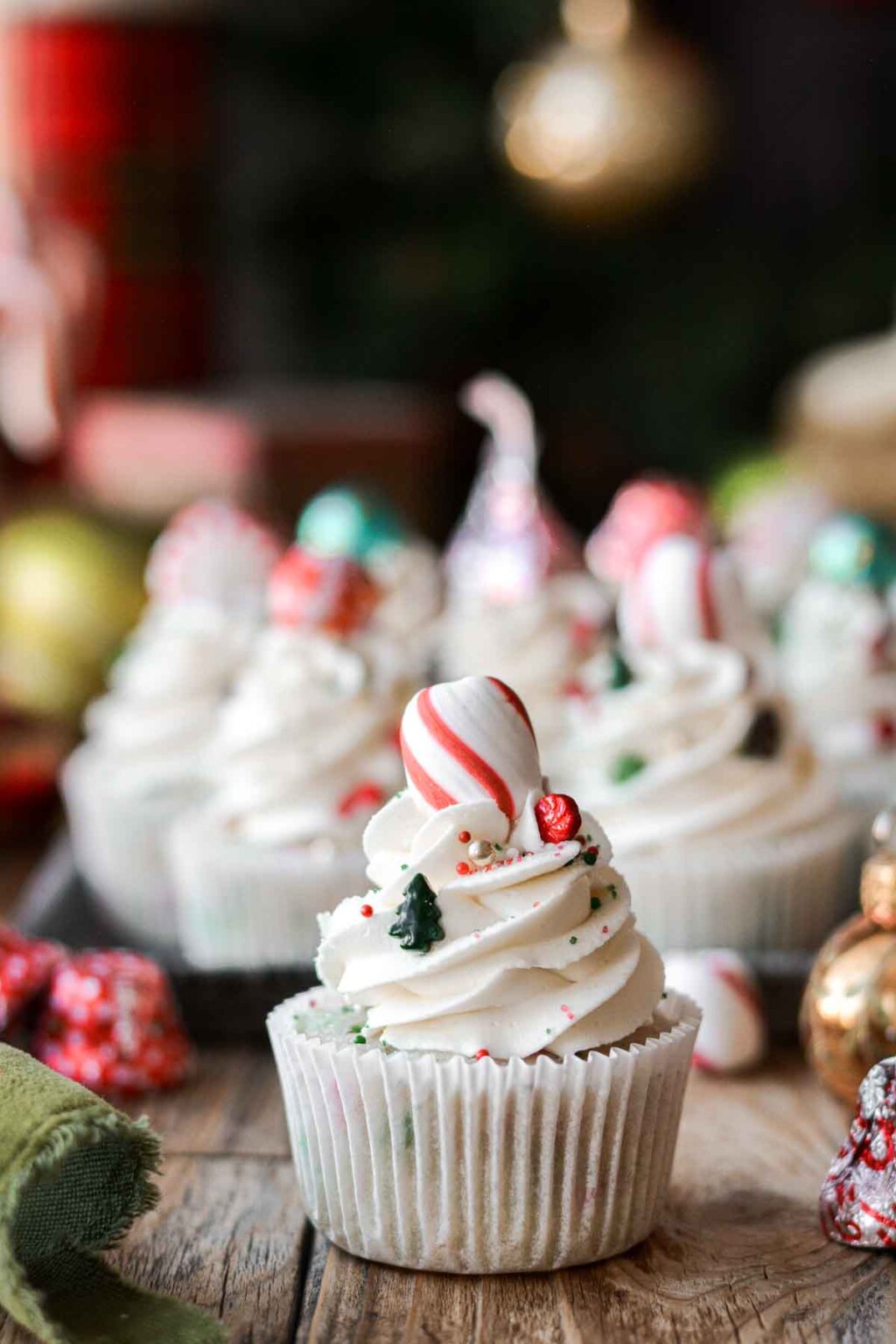 High Altitude White Chocolate Peppermint Christmas Sprinkle Cupcakes ...