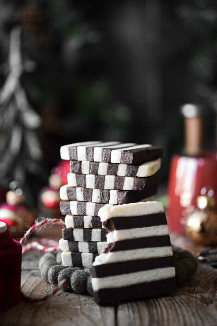 High Altitude Chocolate and Vanilla Striped Sugar Cookies - Curly Girl ...