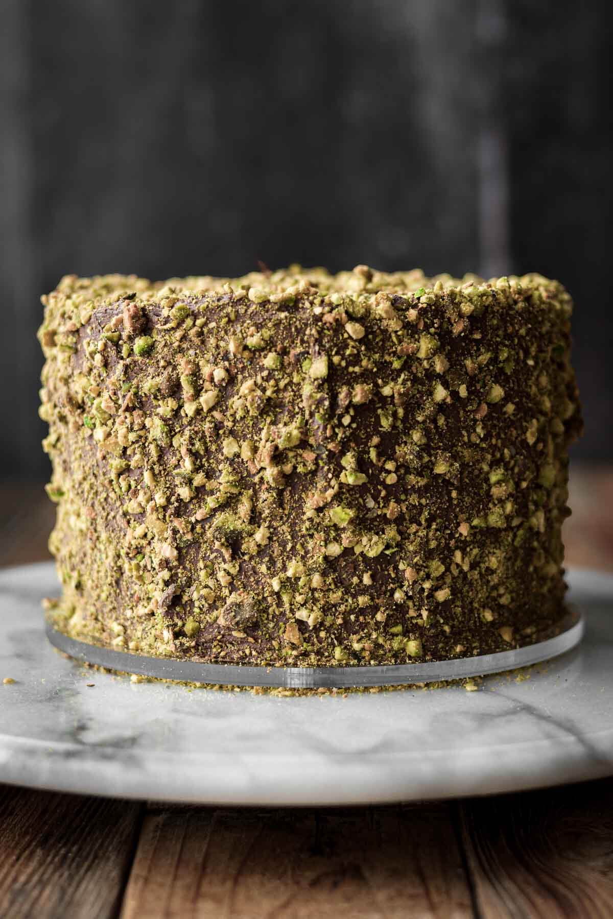 High Altitude Chocolate Pistachio Cake - Curly Girl Kitchen