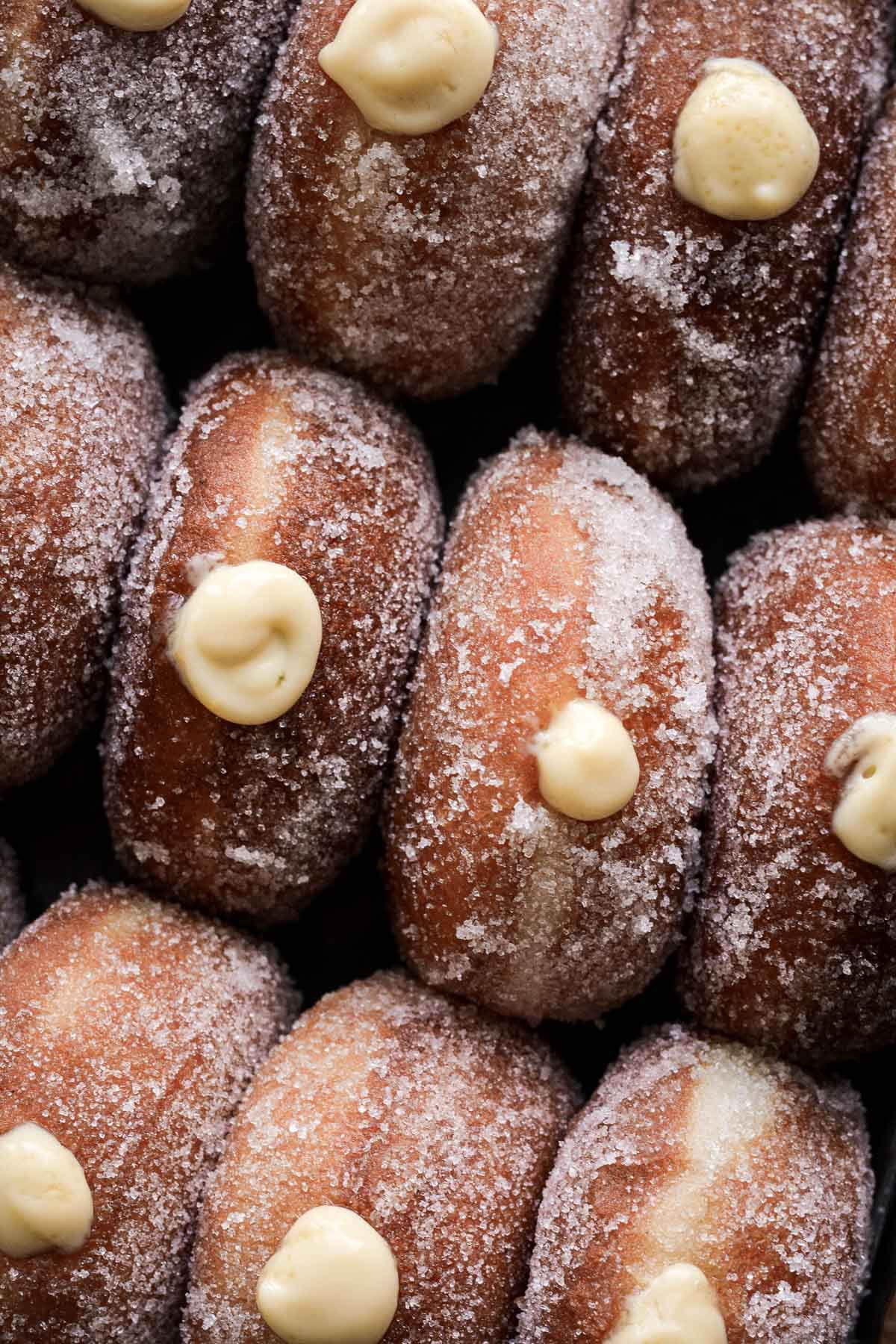 Italian Bombolini (Lemon Custard Filled Doughnuts) - Curly Girl Kitchen