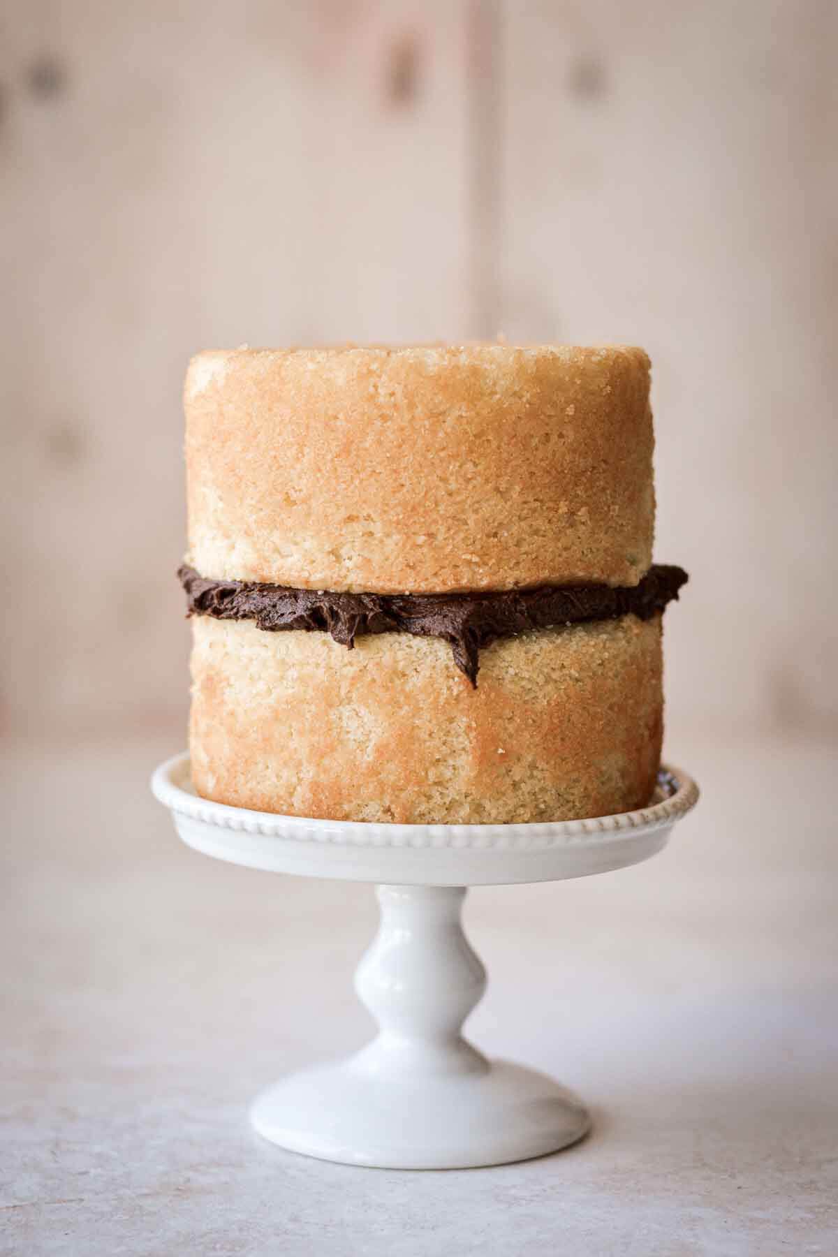 High Altitude Mini Yellow Birthday Cake with Chocolate Frosting - Curly ...
