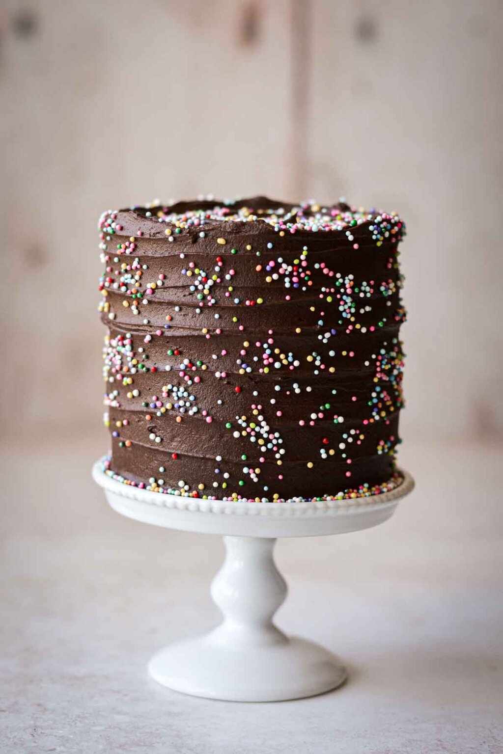 High Altitude Mini Yellow Birthday Cake with Chocolate Frosting - Curly ...