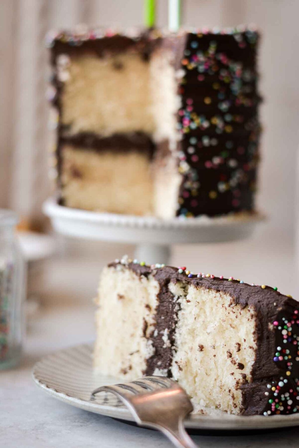 High Altitude Mini Yellow Birthday Cake with Chocolate Frosting - Curly ...